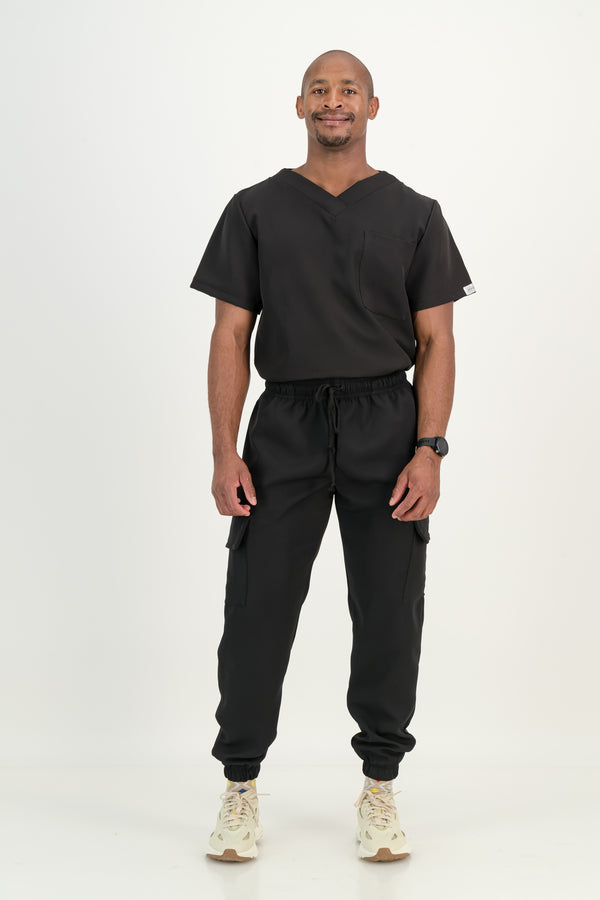 Men's Jet Black Scrub Set (NEW FABRIC) – Scrubbies